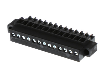 3.50mm Pitch Eurostyle Vertical Plug, with Retention Screws, Front Wire Entry, 12 Circuits