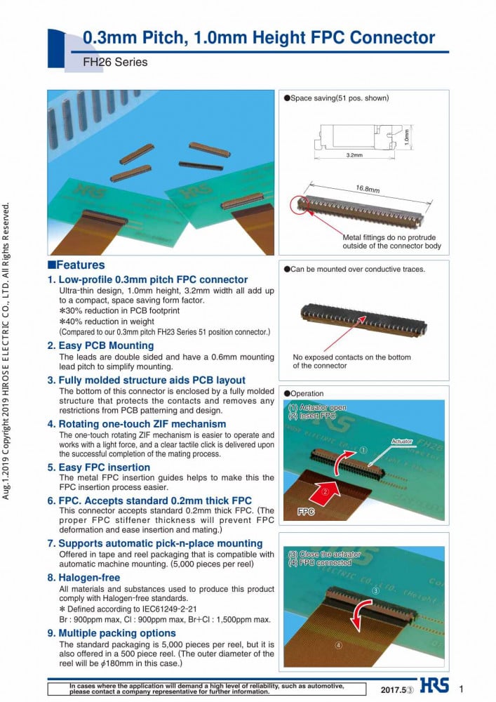 FH26W datasheet page 1