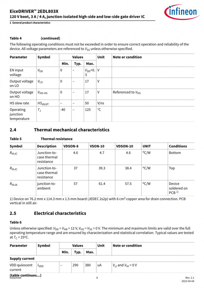 2EDL8033G4BXTMA1 datasheet page 8