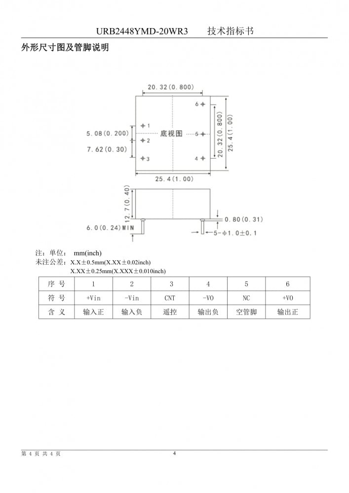 URB2448YMD-20WR3 technical document page 4