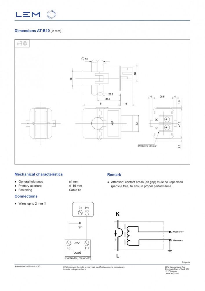 LEM AT 5 B10 technical document page 4