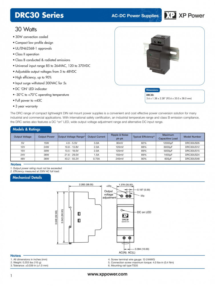DRC30US24 datasheet page 1