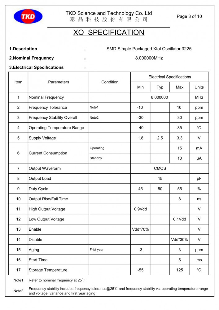 XO32C008000GDHE001 datasheet page 3