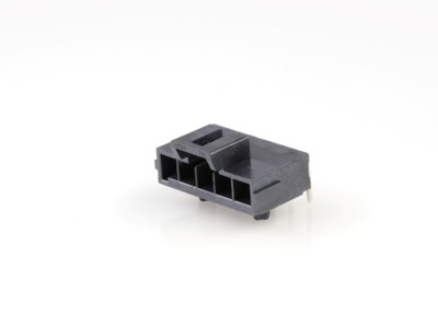 Ultra-Fit Right-Angle Header with Solder Nail, 3.50mm Pitch, Single Row, 3 Circuits, 0.76µm Gold (Au) Plating, Natural, Glow-Wire Capable, Embossed Tape on Reel