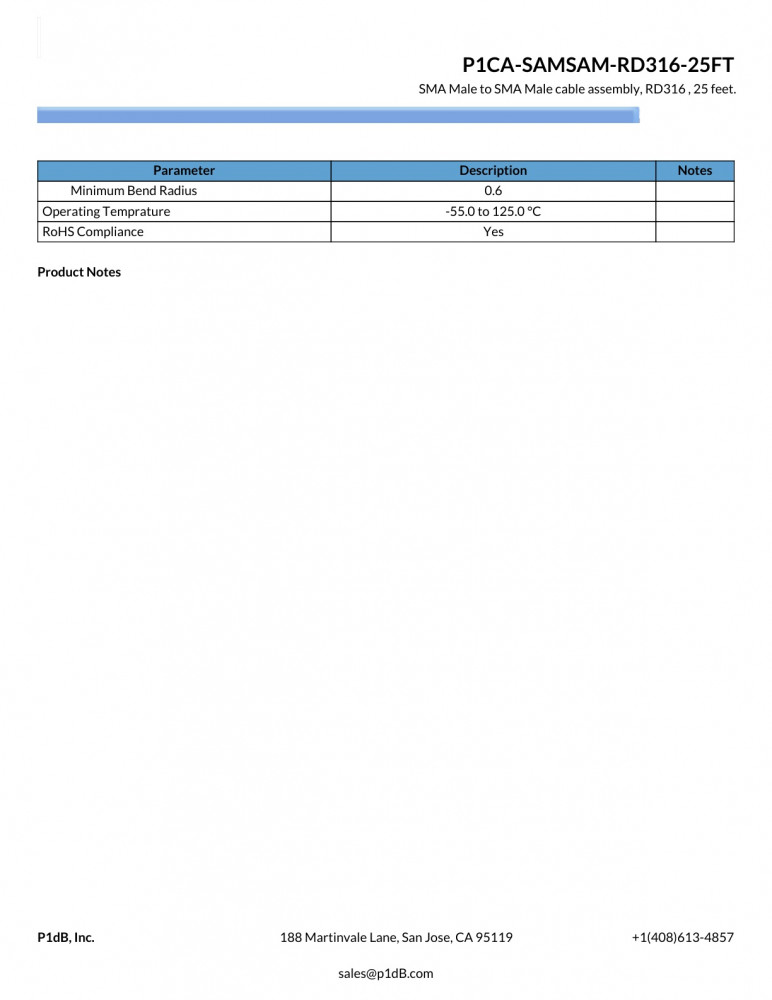 P1CA-SAMSAM-RD316-25FT product document page 2