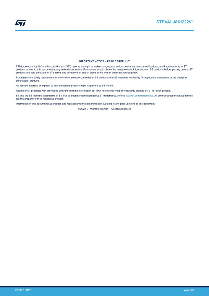 STEVAL-MKI222V1 technical document page 5