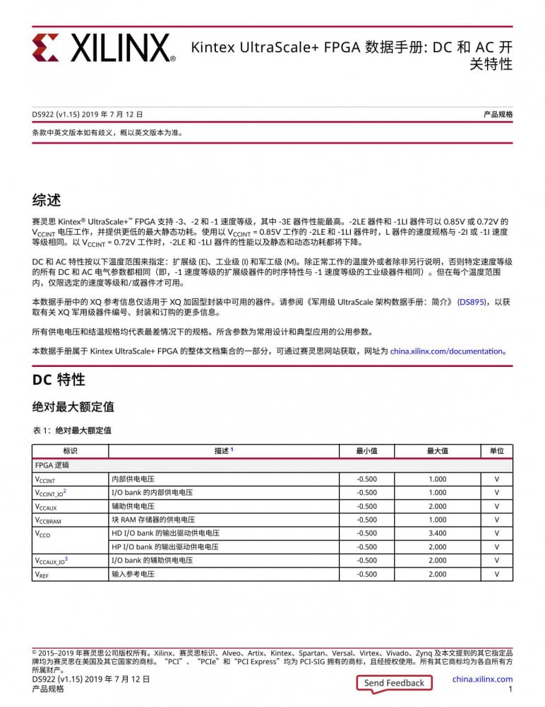 AMD XILINX DS922 datasheet page 1