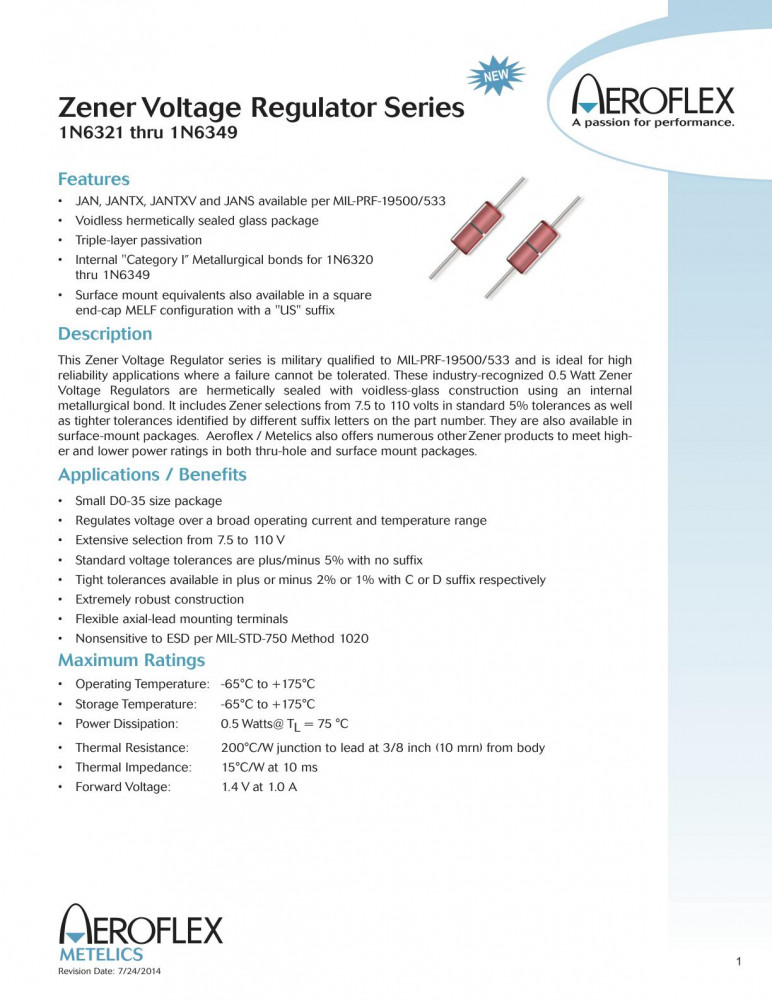 JANTXV1N6326 datasheet page 1