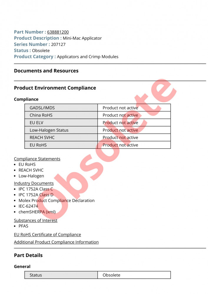 Tooling document preview, page 1