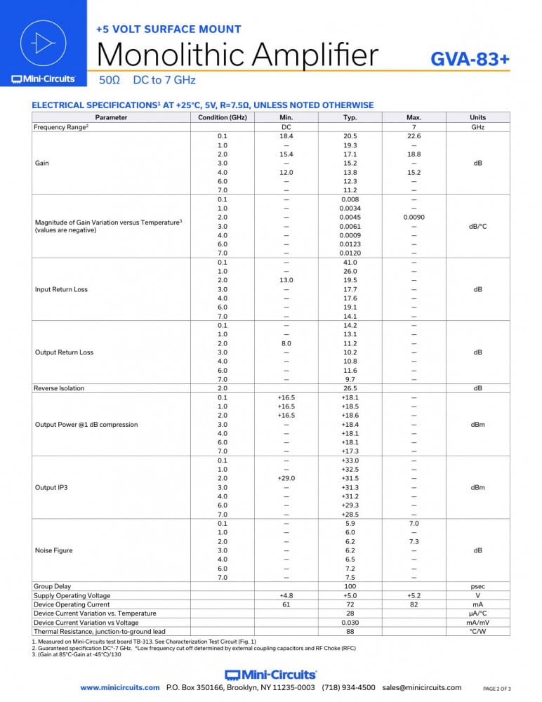 GVA-83+ datasheet page 2