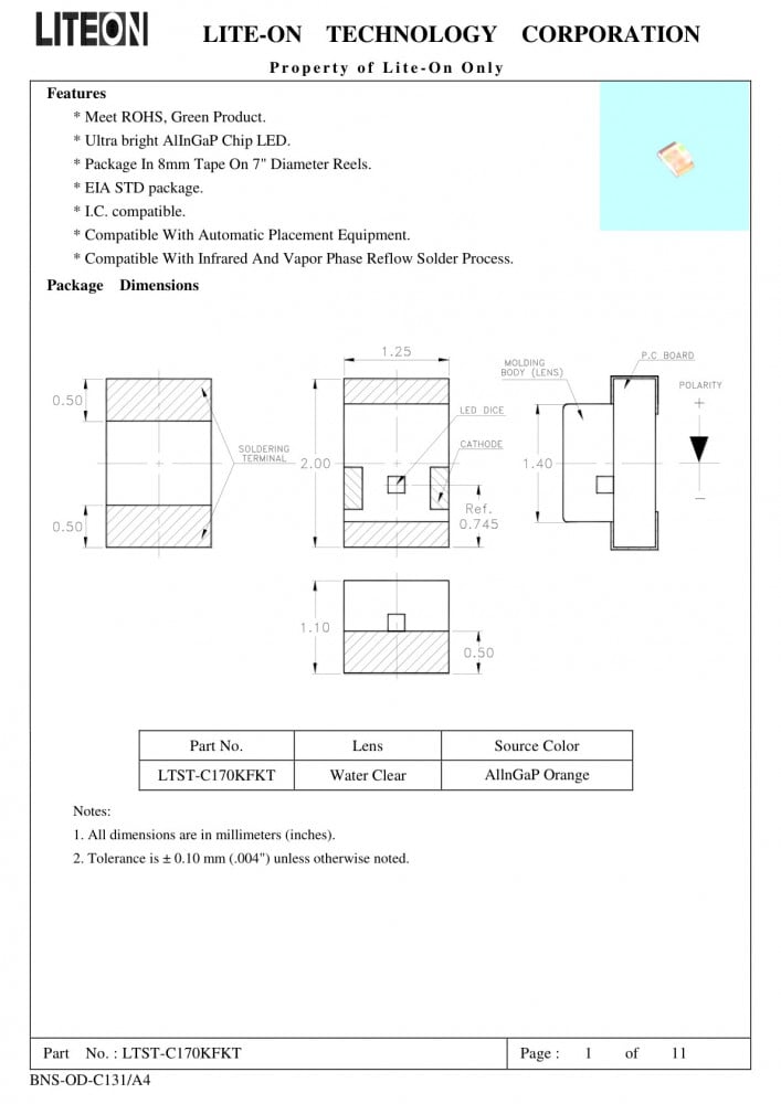 LTST-C170KFKT datasheet page 2
