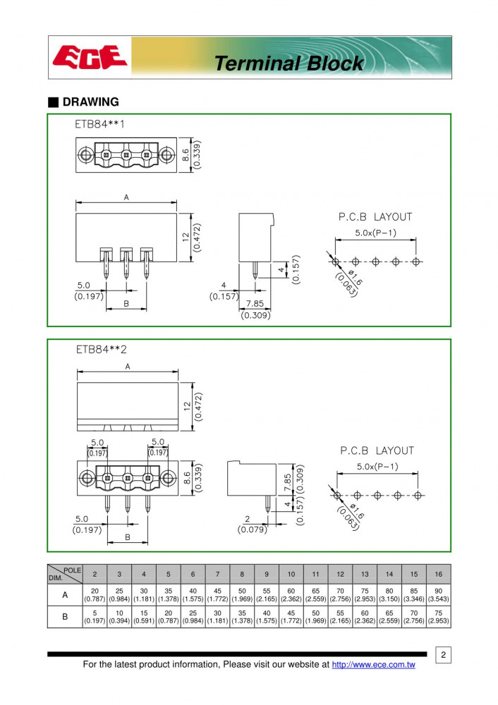 ECE ETB84 Series technical document page 2