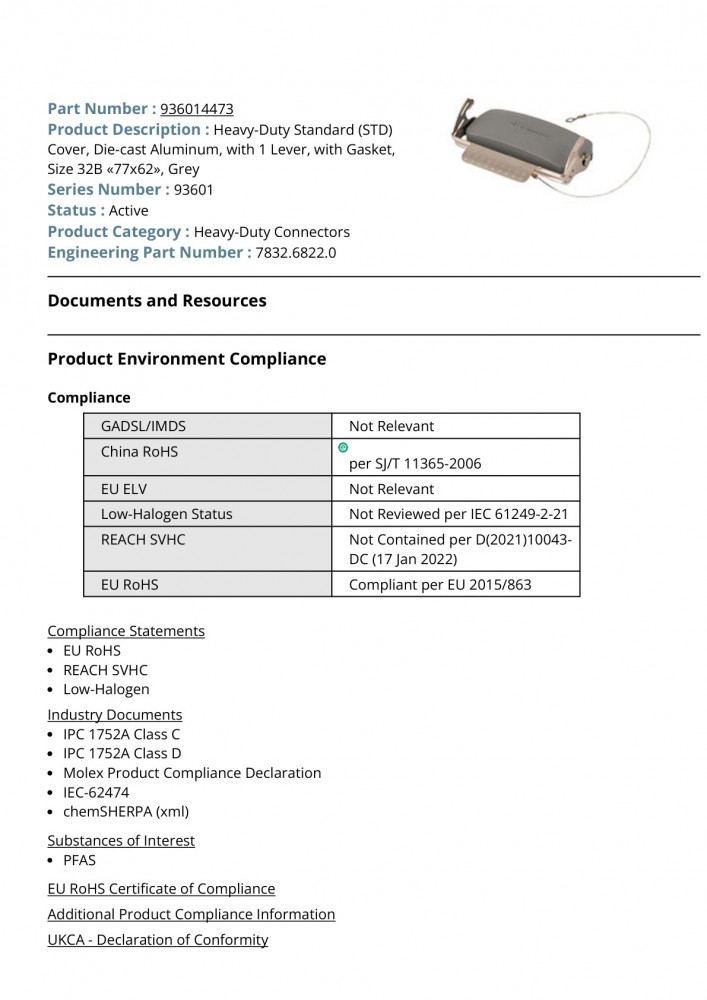 936014473 product document image, page 1