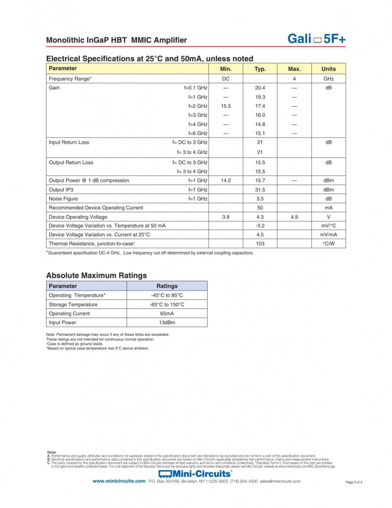 GALI-5F+ technical document page 2