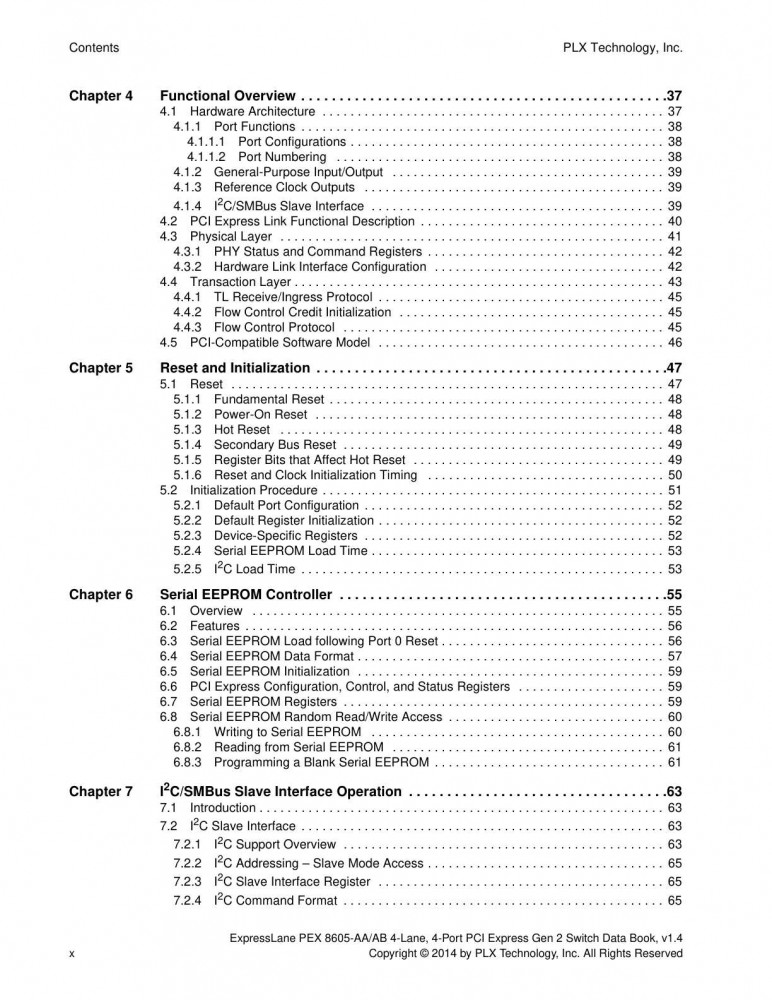 PEX8605 data book page 10