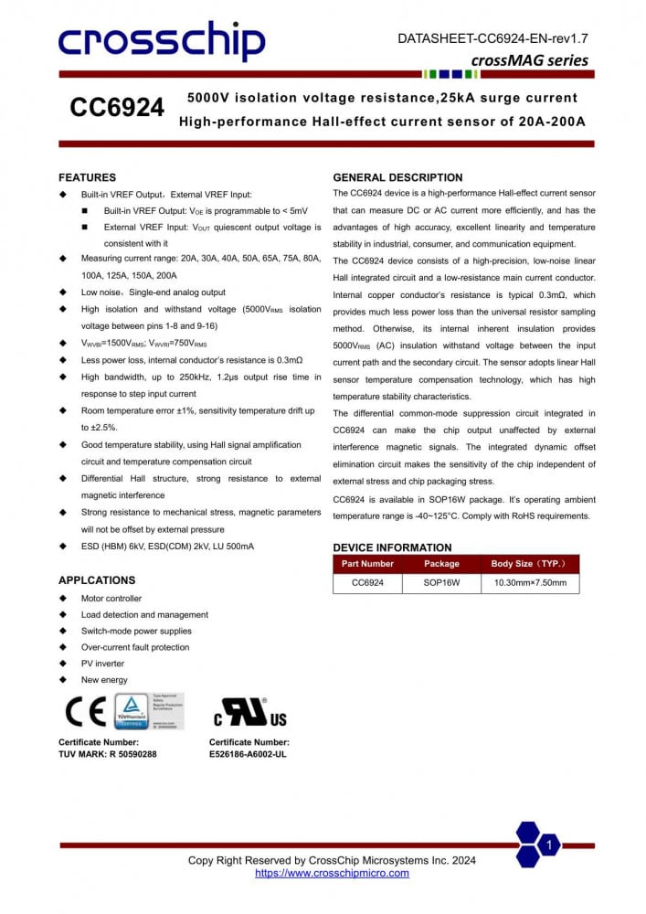 CC6924 datasheet page 1