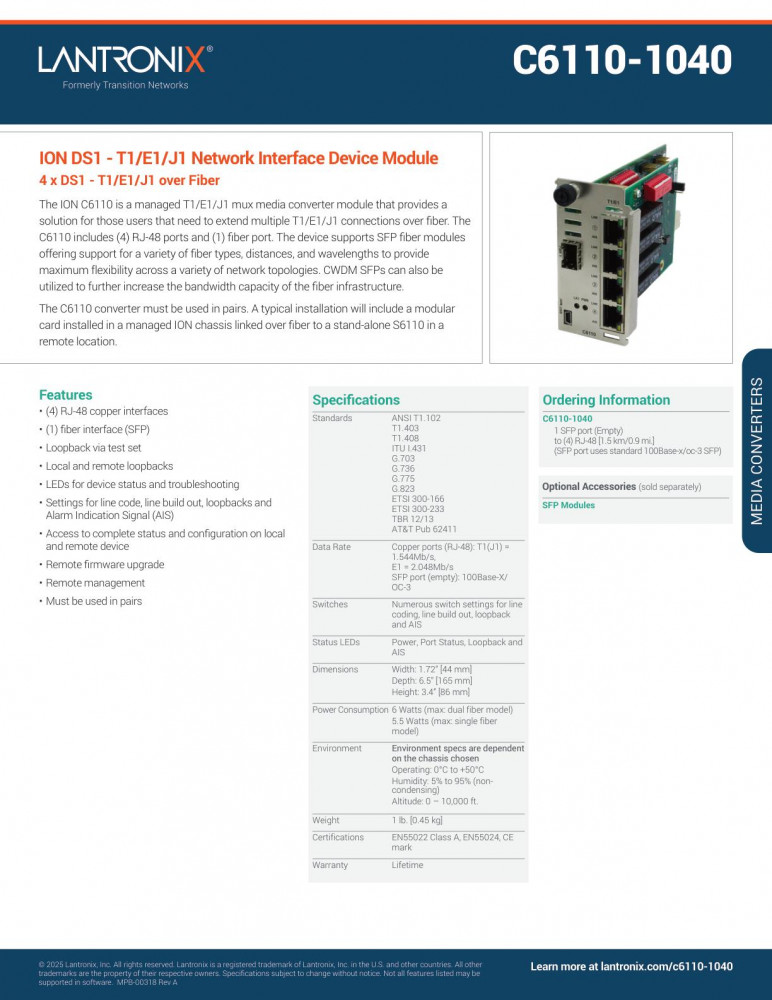 Lantronix ION C6110 product document preview