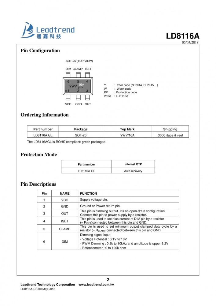 LD8116A datasheet page 2