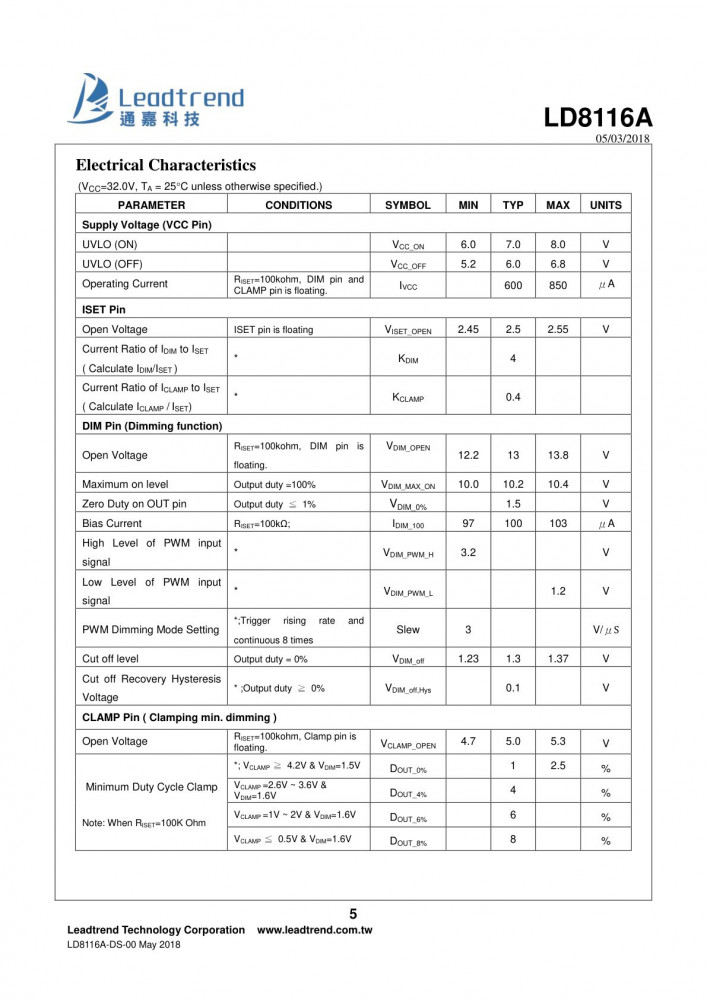 LD8116A datasheet page 5