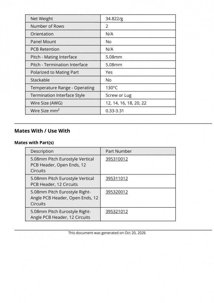 MOLEX 399400212 technical document page 3