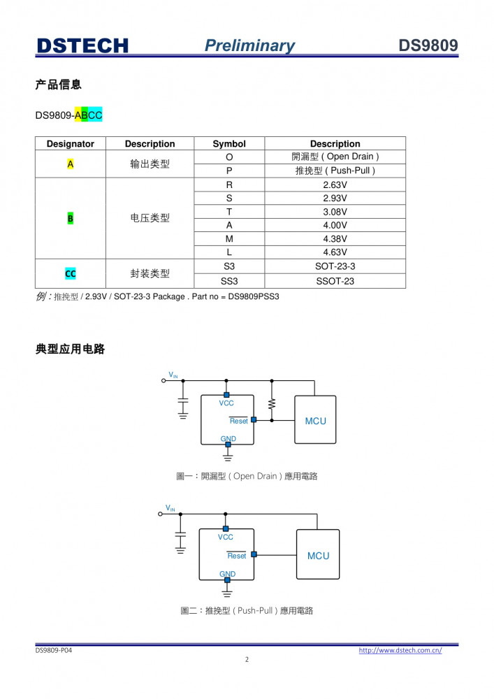 DS9809 datasheet page 2