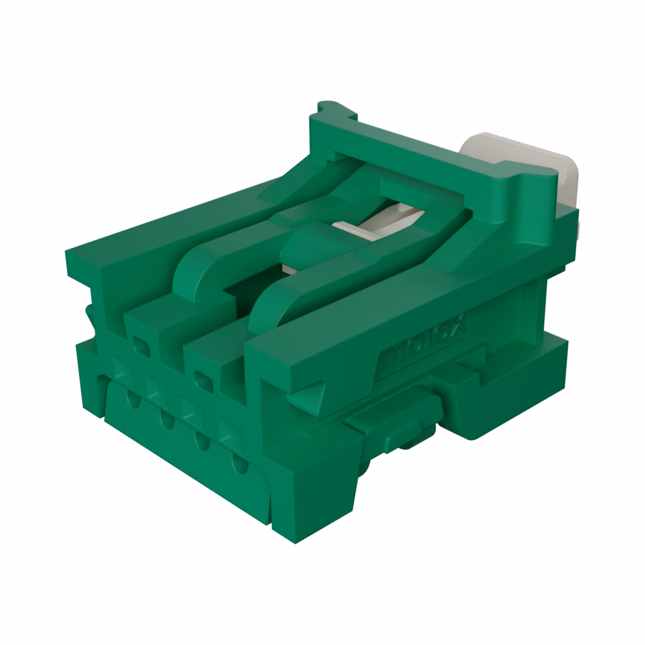 Mini50 Unsealed Receptacle, Single Row, Bridged, with CPA, 4 Circuits, Polarization Option D, Green for sale