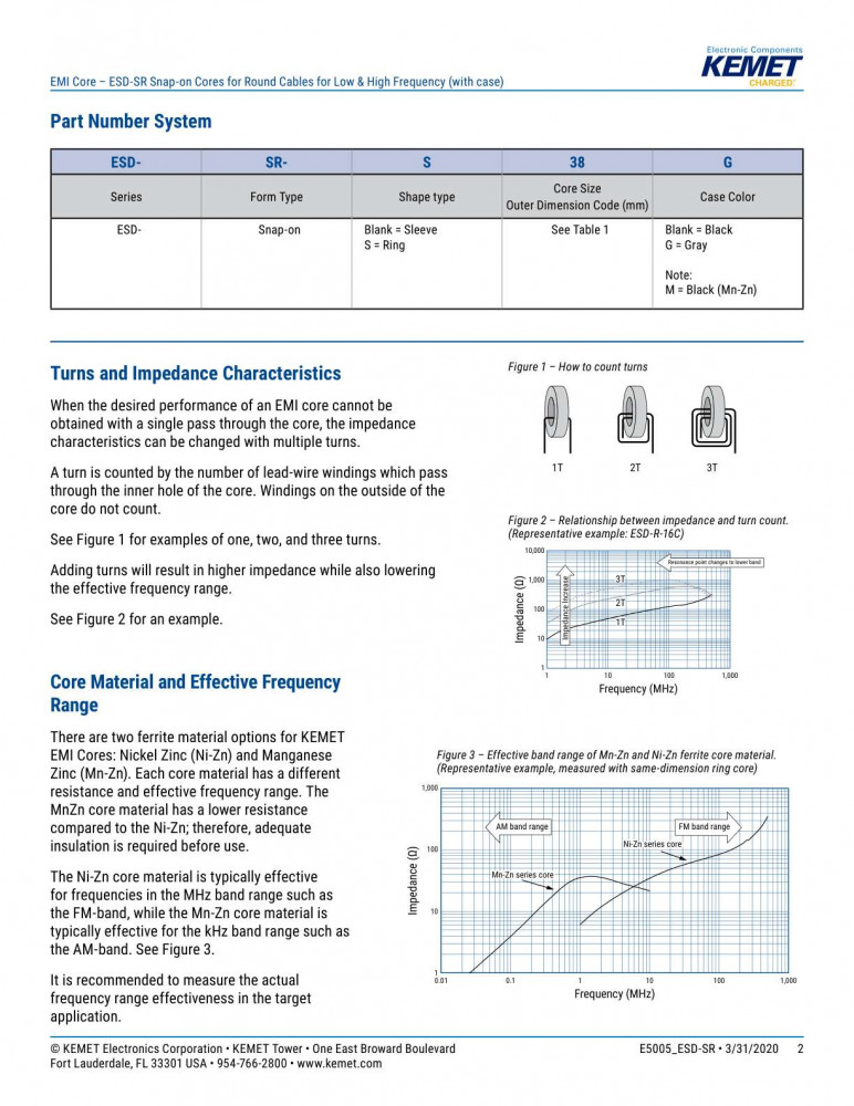 KEMET ESD-SR datasheet page 2