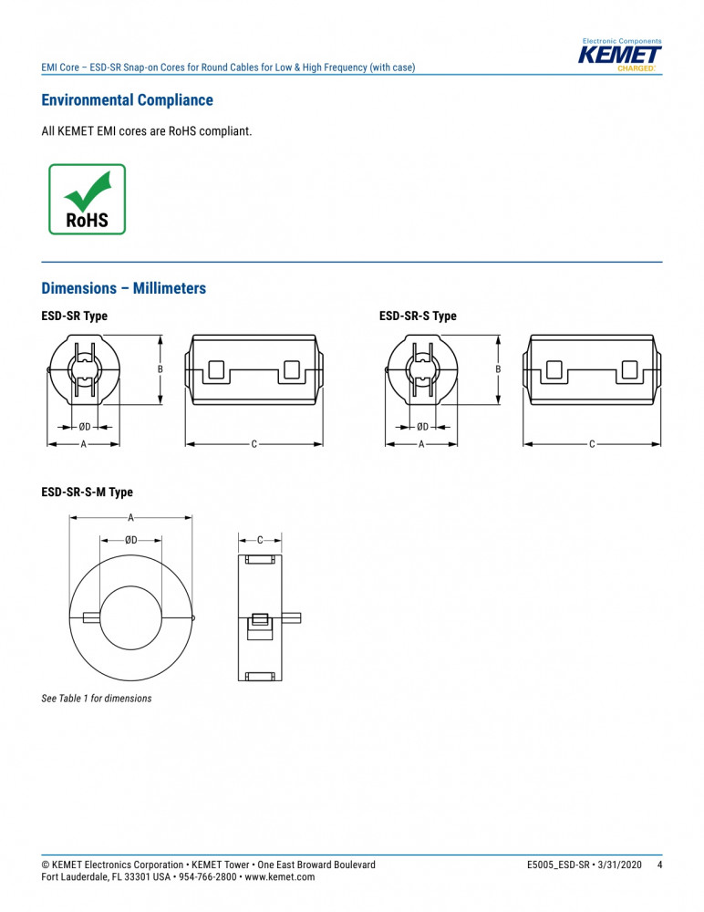 KEMET ESD-SR datasheet page 4
