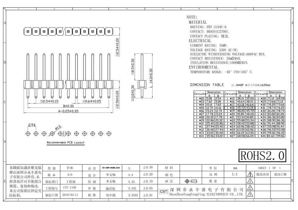 CST CS-1109-1X18 technical drawing preview