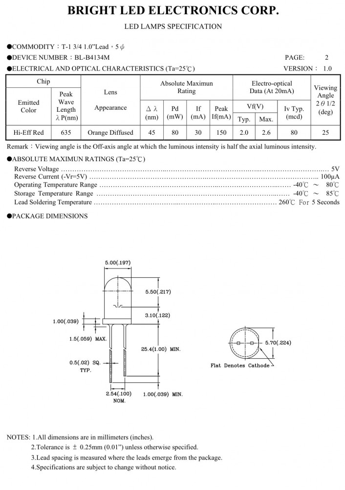 BL-B4134M datasheet page preview 1