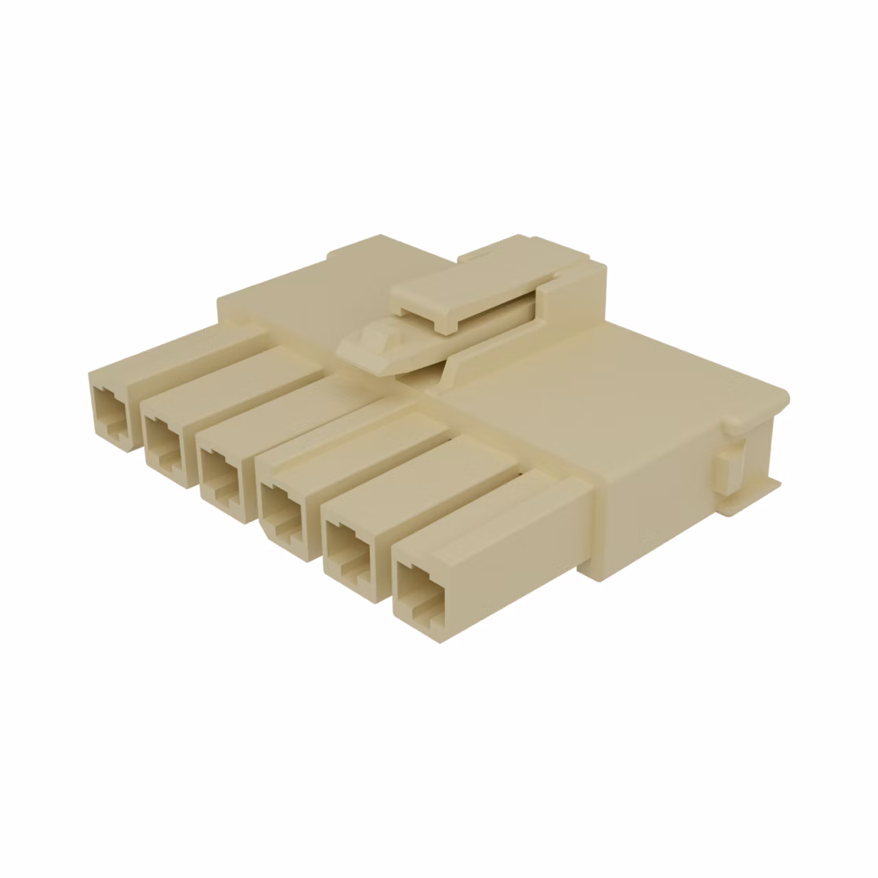 Mega-Fit ColorLock Tangless TPA-Capable Receptacle Housing, Single Row, 6 Circuit, UL 94V-0, Glow-Wire Capable, Natural for sale