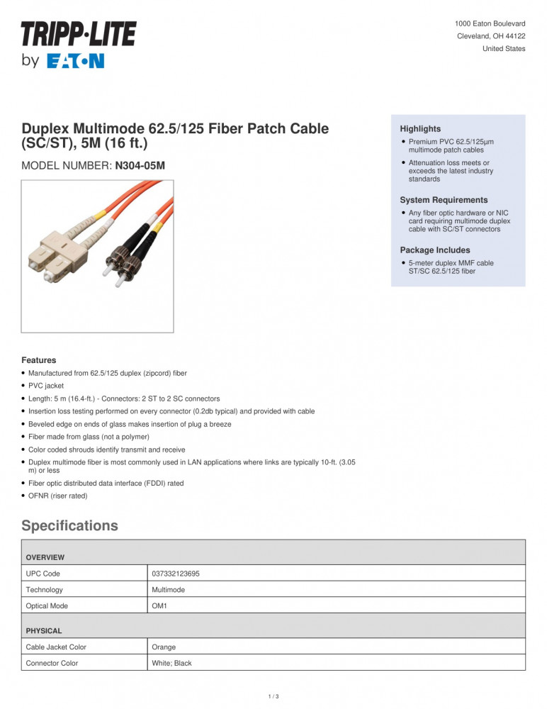 N304-05M technical document page 1