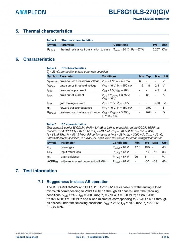 BLF8G10LS-270V datasheet page 3