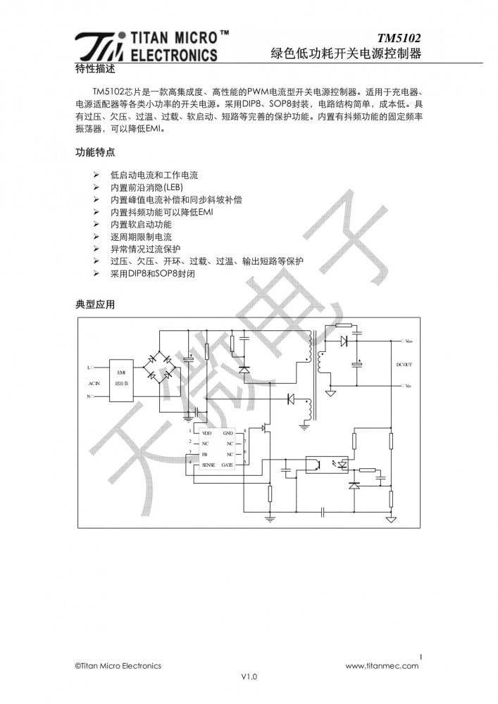 TM5102 datasheet page 1