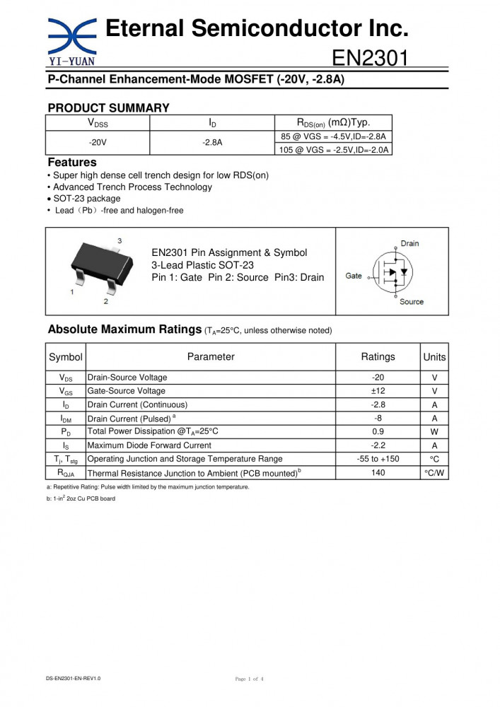 EN2301 datasheet page 1