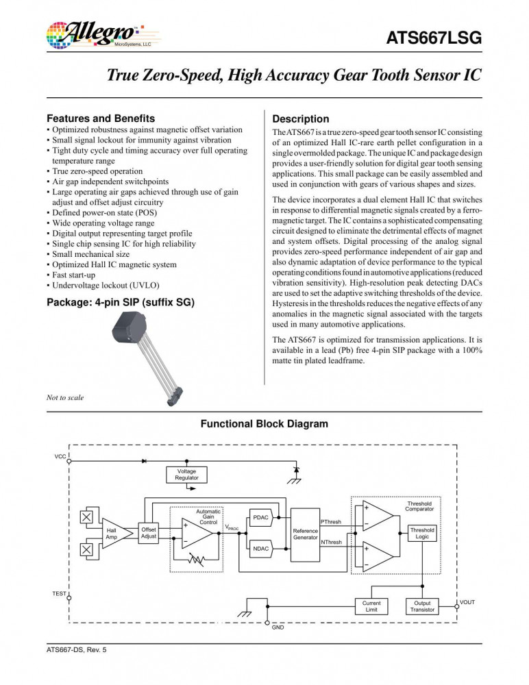 ATS667 datasheet page 1