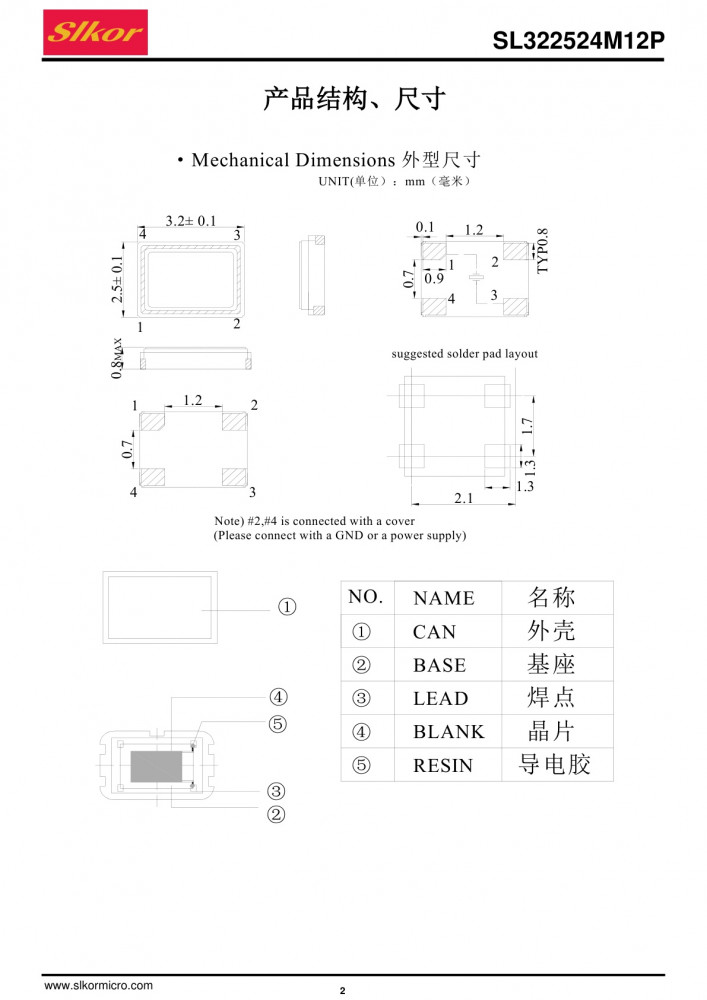 SL322524M12P specification page 2