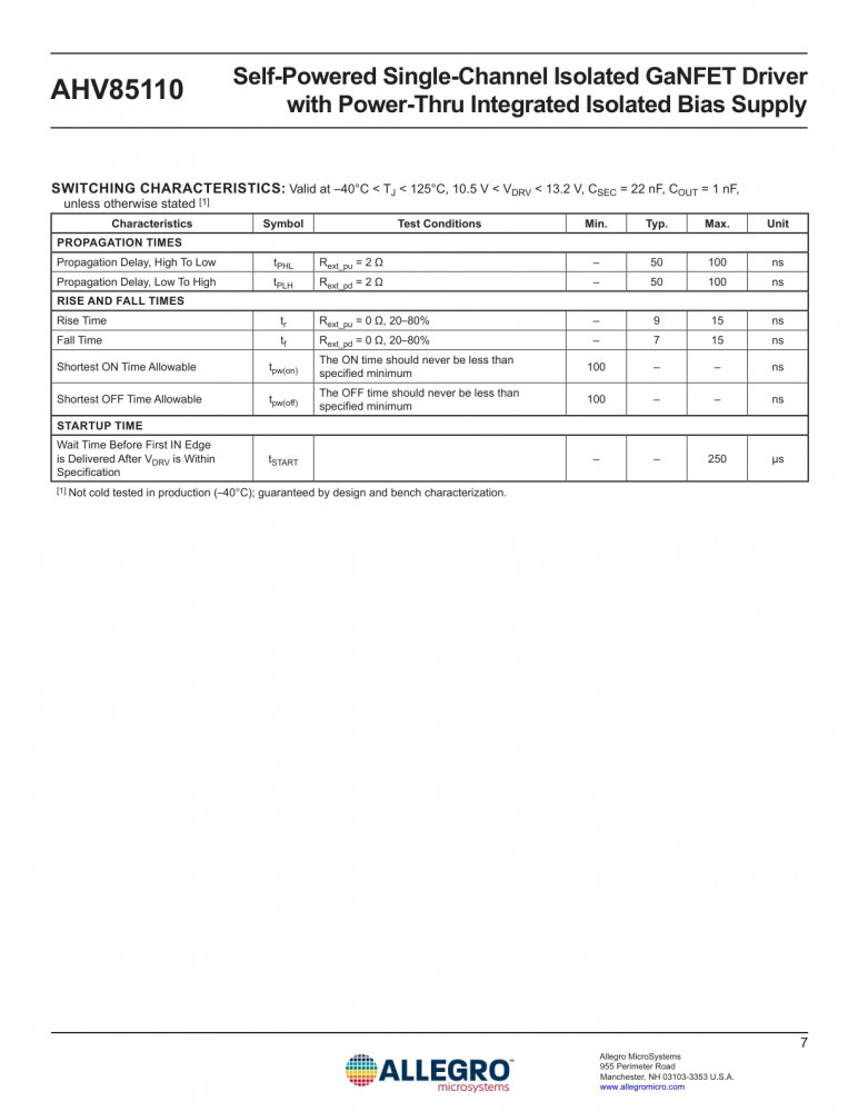 AHV85110 datasheet page 7