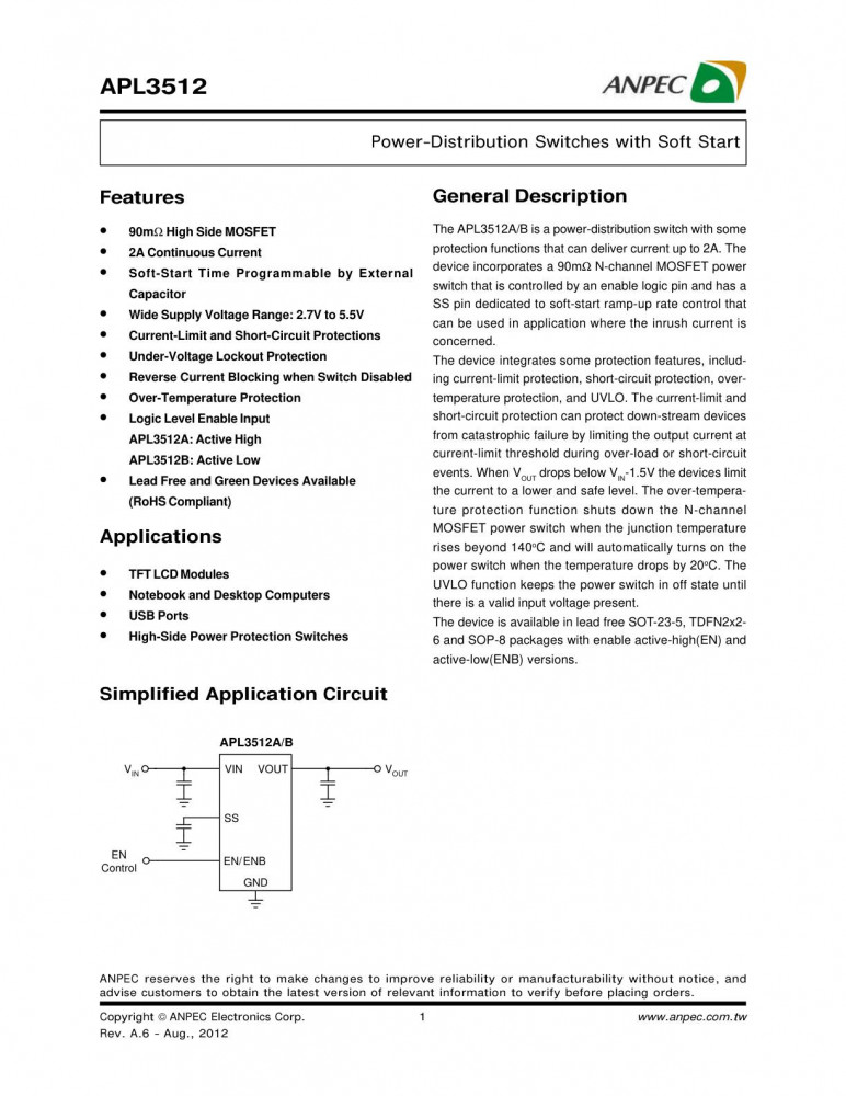 APL3512ABI-TRG datasheet page 1