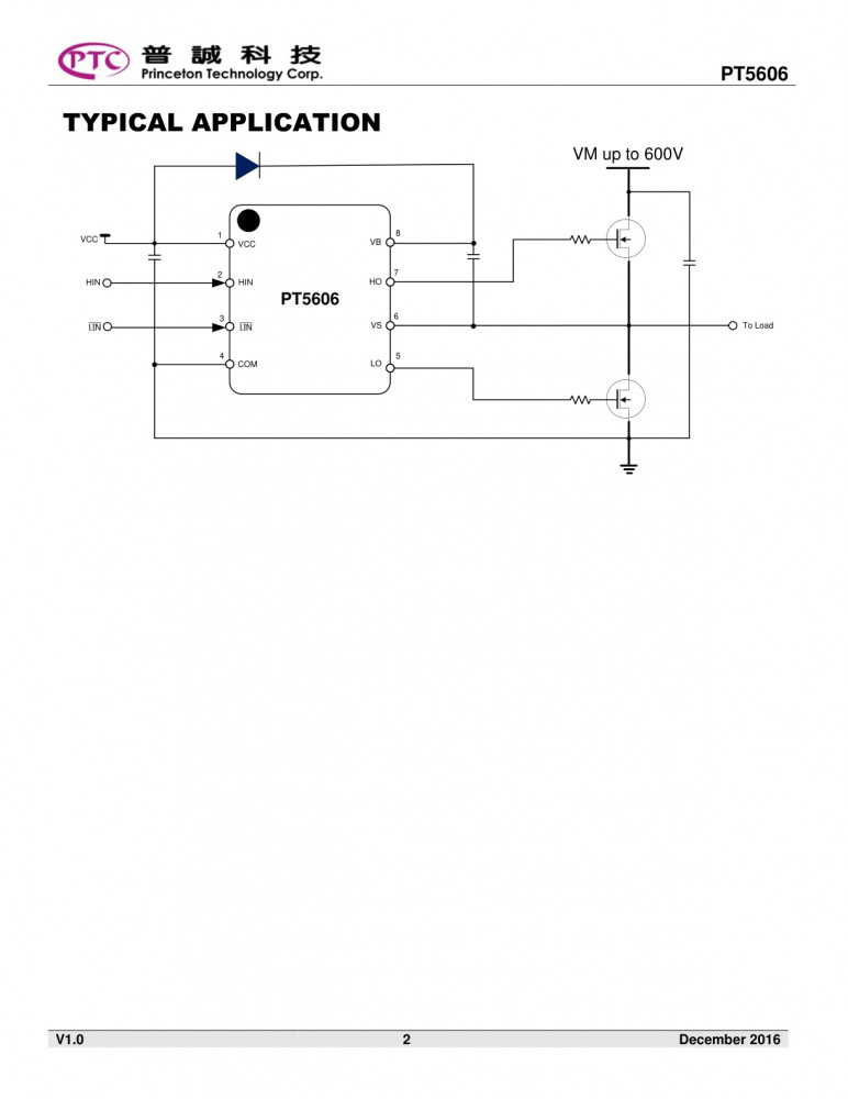 PT5606 datasheet page 2