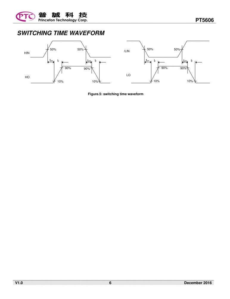 PT5606 datasheet page 6