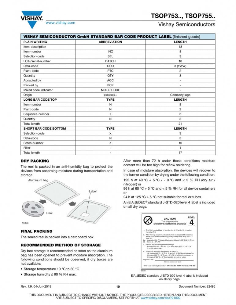 TSOP75338TT datasheet page 10