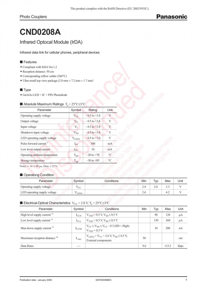 CND0208A datasheet page 1