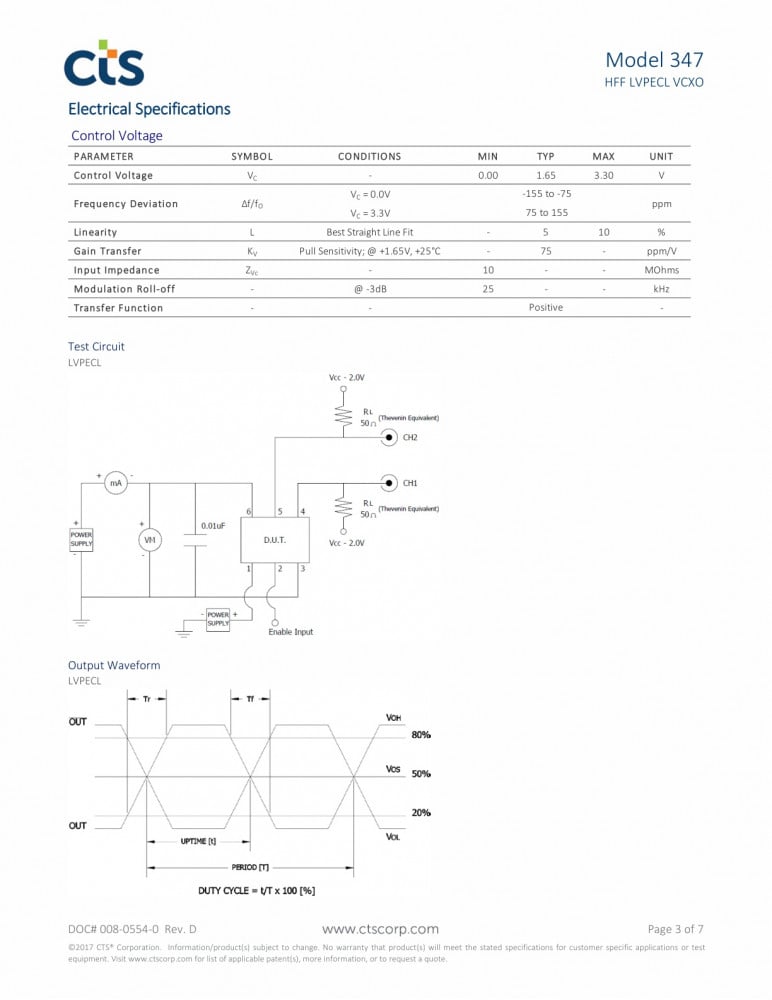 CTS 347 datasheet page 3