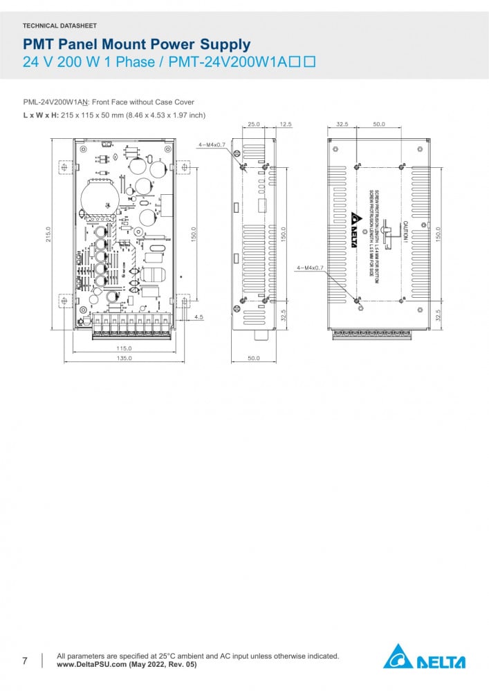 DELTA PMT-24V200W1AN datasheet page 7