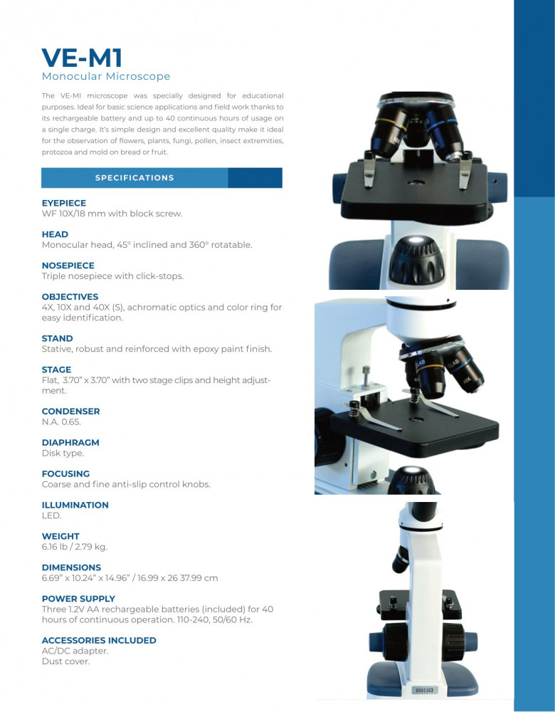 VE-M1 product document page 2