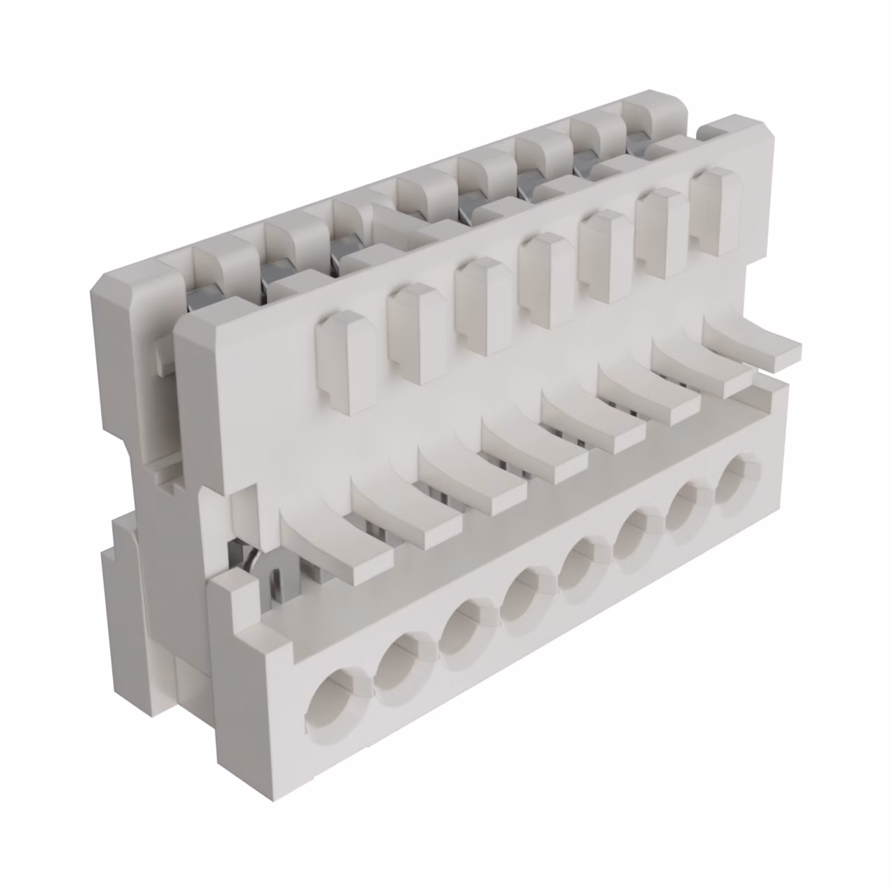Appli-Mate RAST 2.5 IDT Housing, 2.50mm Pitch, Female, 3 Circuits, Beaded Terminal, Position Keys A & D Removed, Open Endwalls