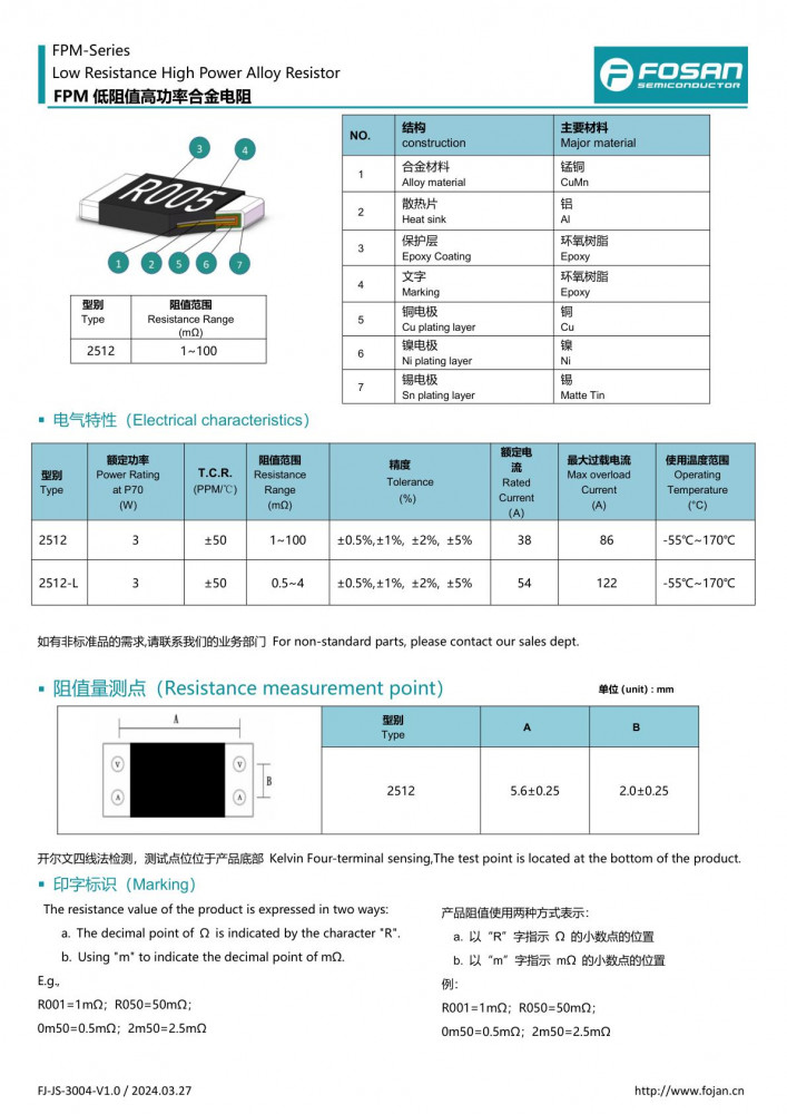 FPM253WJR100TM datasheet page 3