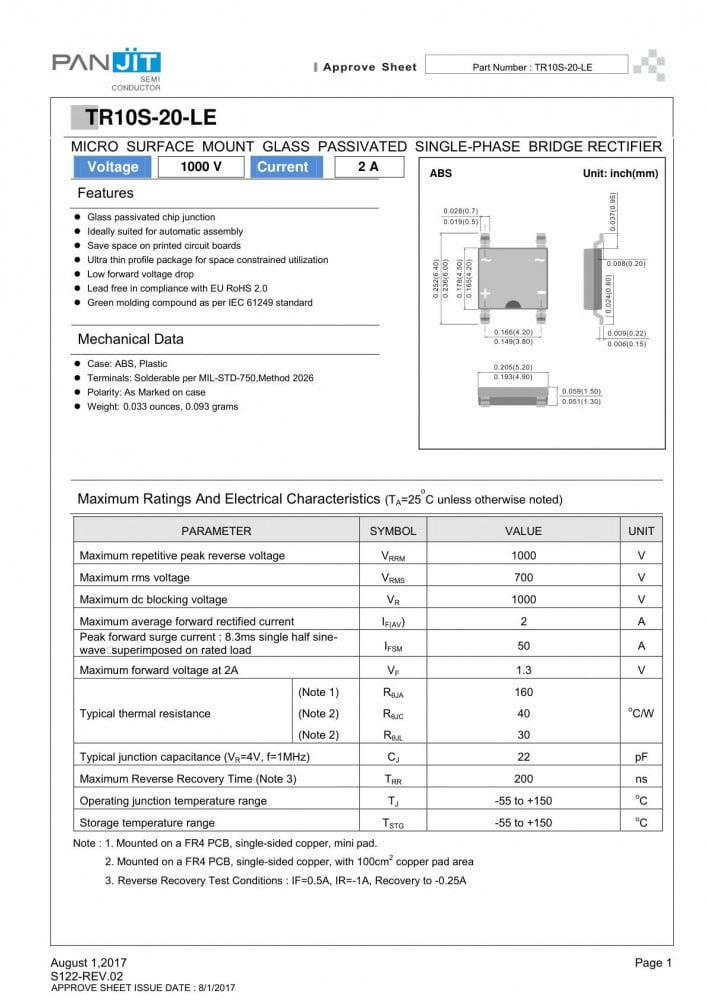 TR10S-20-LE datasheet page 1