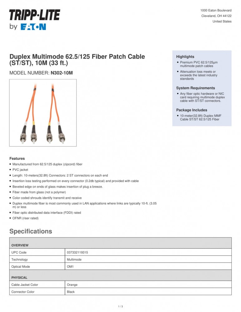 N302-10M technical document page 1
